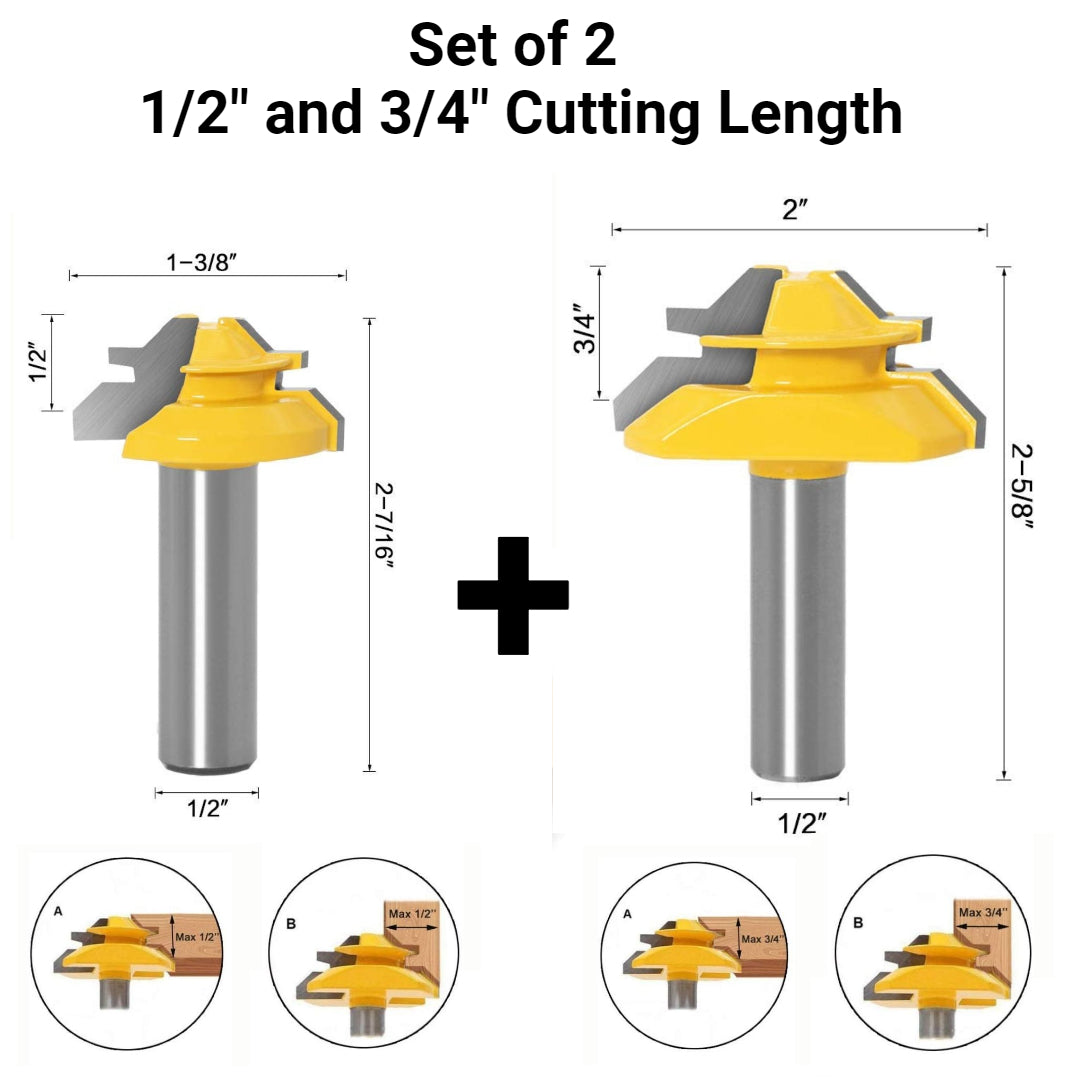TimberLock™ 45° Lock Miter Router Bit - 1/2" Shank – Valkyr Tools